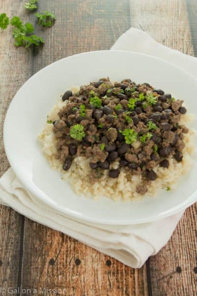Spicy Ground Beef and Beans with Rice - Gal on a Mission