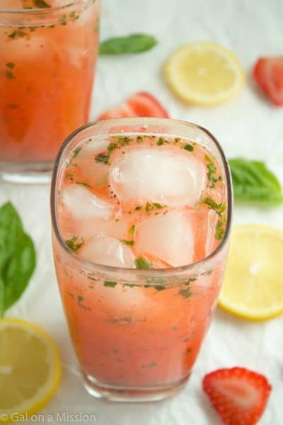 Strawberry Basil Lemonade - Gal on a Mission