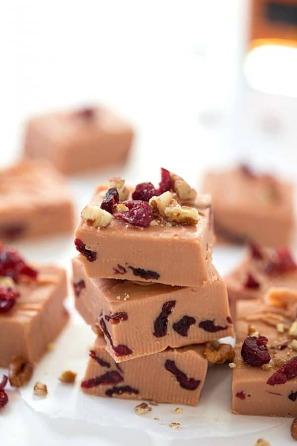 Buttered Rum Fudge with Cranberries - Gal on a Mission